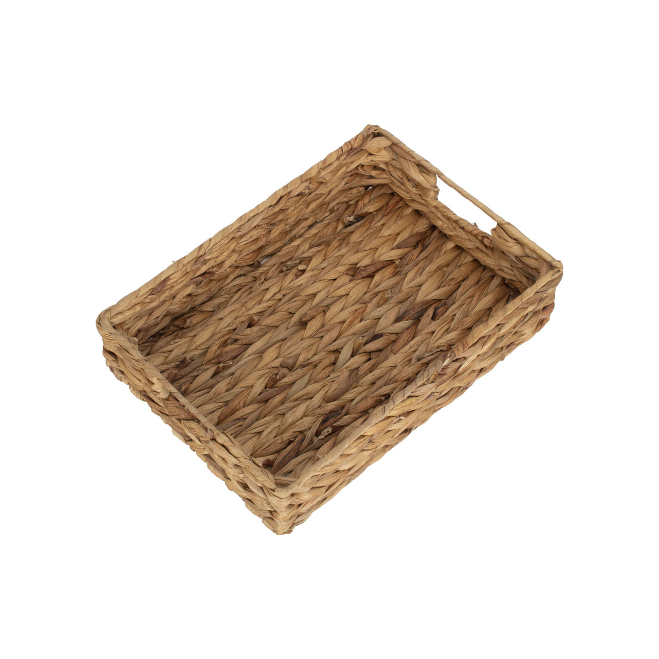 Small Water Hyacinth Shallow Rectangular Storage Tray Basket | Wovenhill
