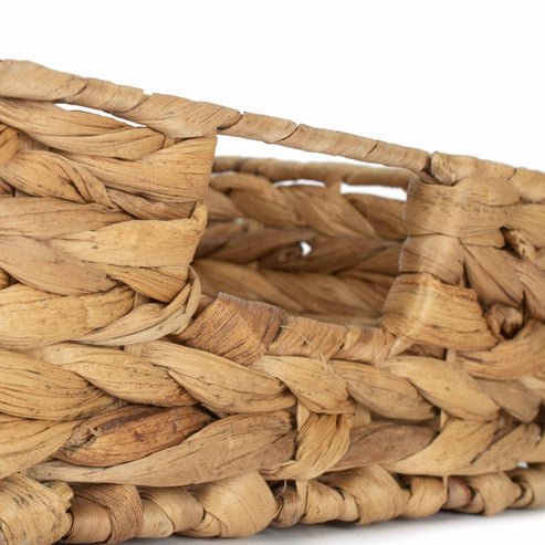 Small Water Hyacinth Shallow Rectangular Storage Tray Basket | Wovenhill