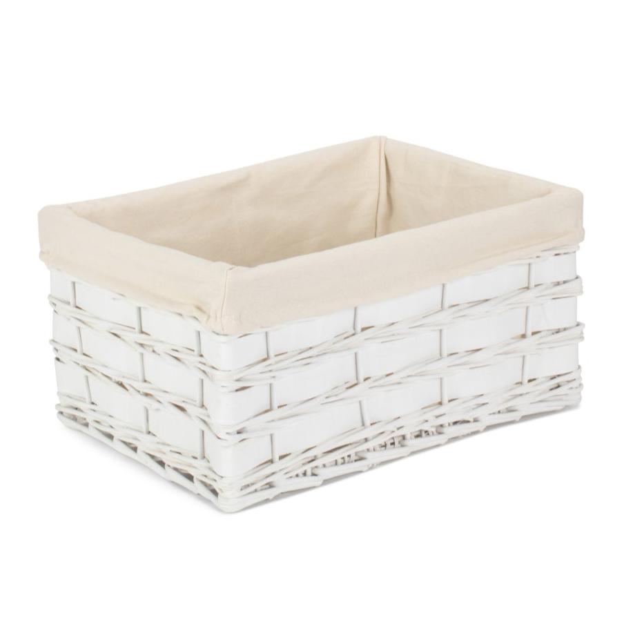 Large White Scandi Storage Basket with White Lining & Wovenhill