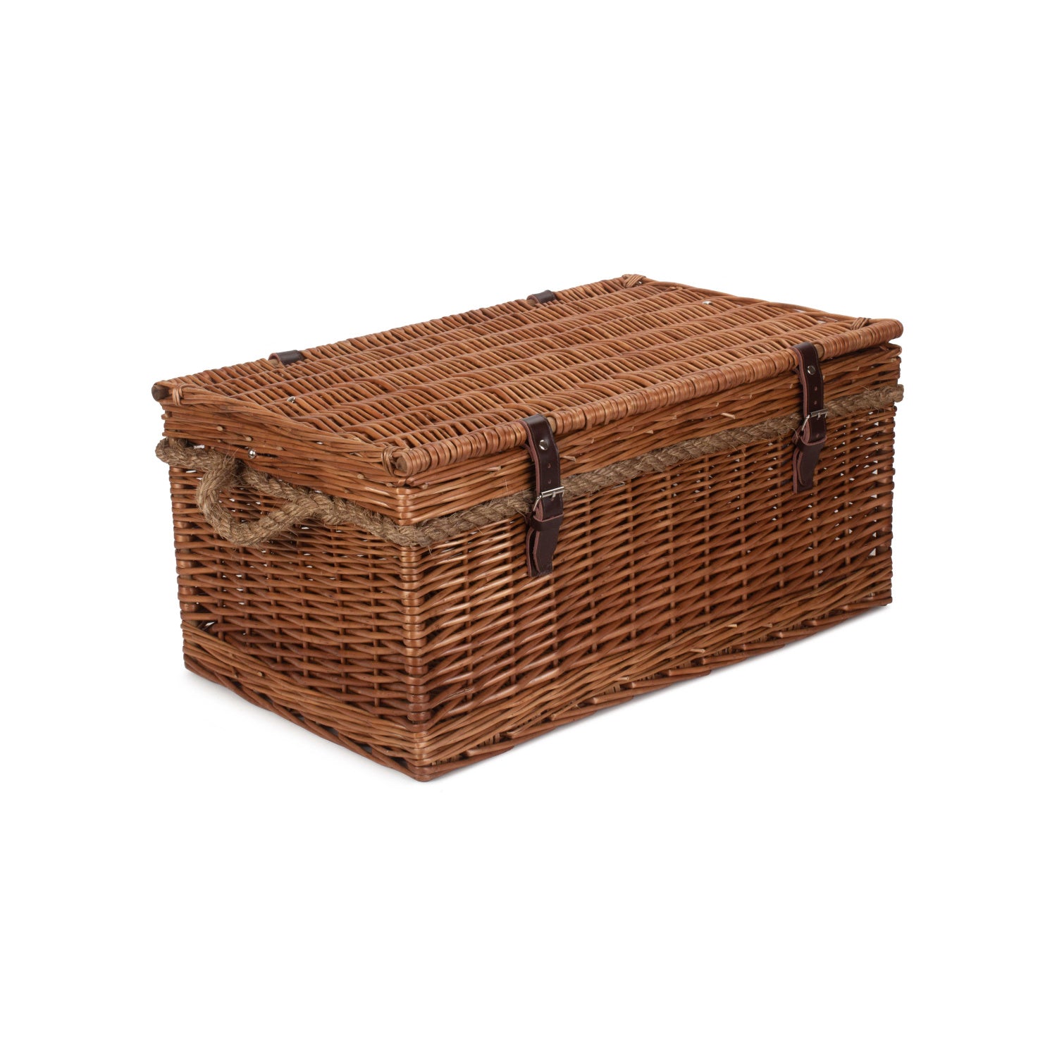 24 Inch Double Steamed Willow Rope Handled Trunk & Wovenhill