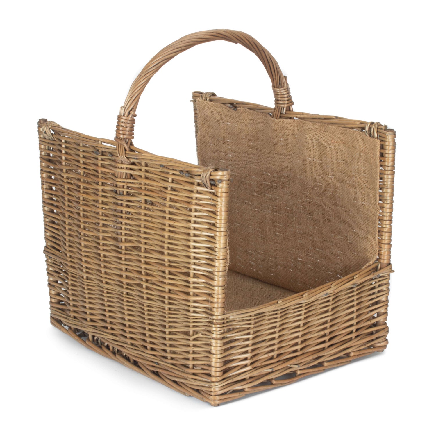 Antique Wash Open Ended Log Basket & Wovenhill
