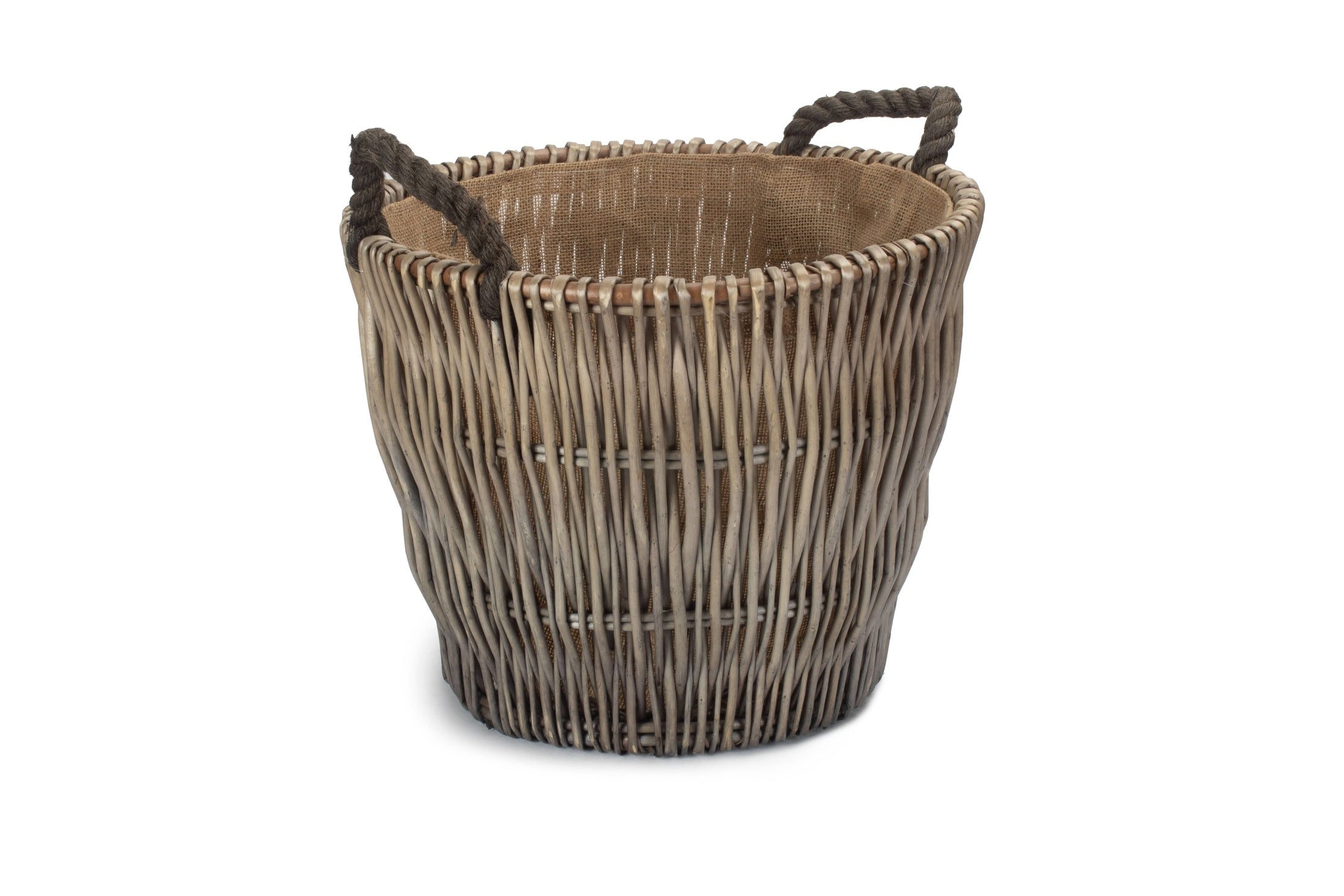 Small Round Grey Log Basket & Wovenhill