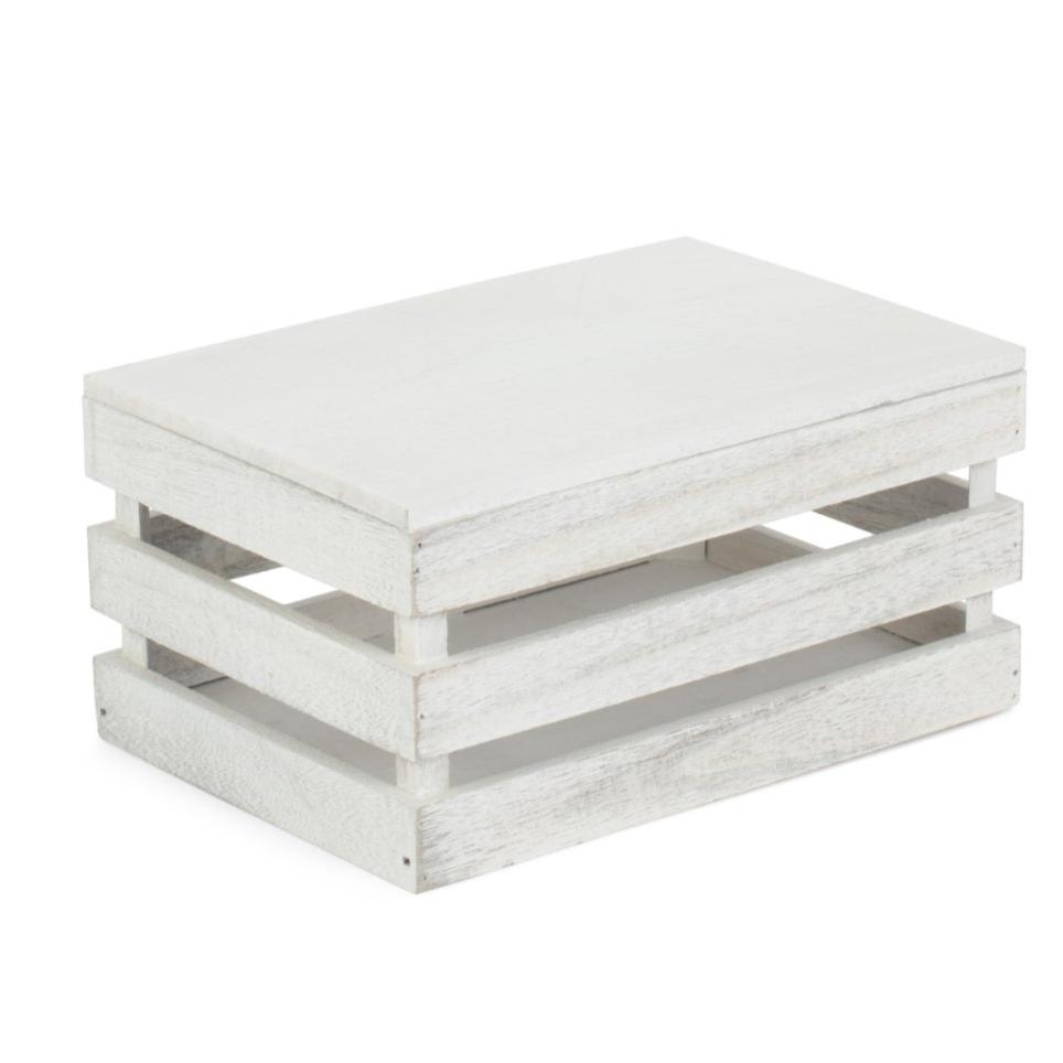 Small Vintage Slatted Wooden Box & Wovenhill