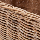 Wovenhill Kubu Rattan Tall Oblong Log Basket with Wheels