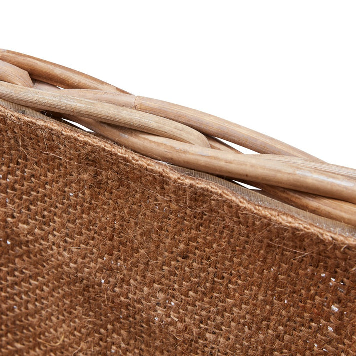 Wovenhill Kubu Rattan Tall Oblong Log Basket with Wheels